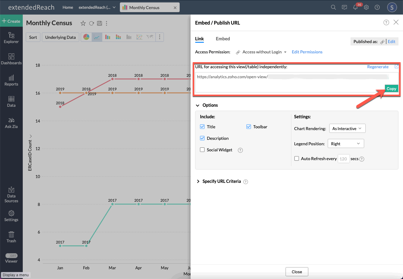 Zoho Analytics: Publishing a Dashboard or a Report back to ...