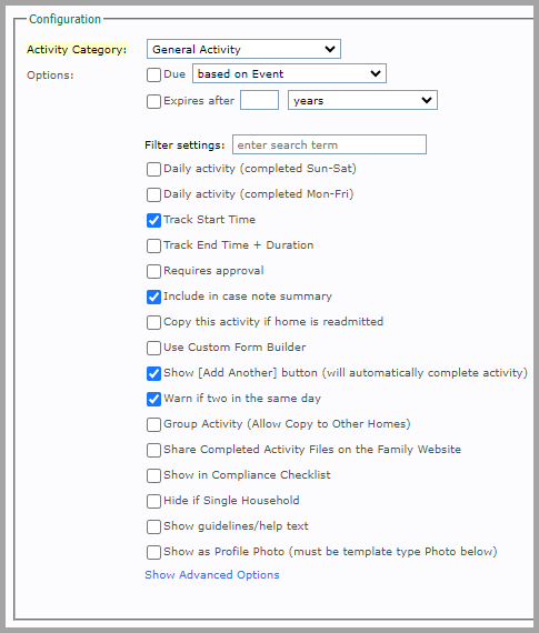 Home Activity Types (General) – extendedReach