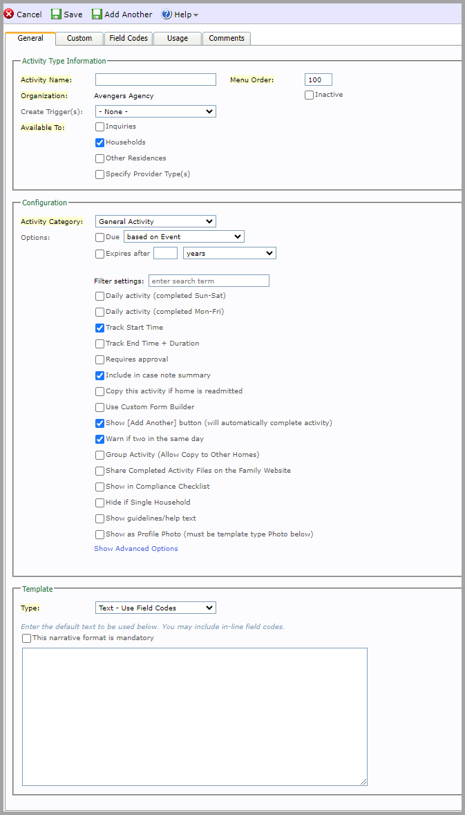 Home Activity Types (General) – extendedReach
