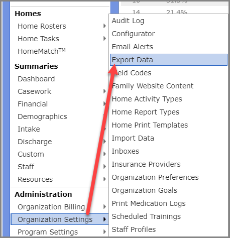 Foster Care - Exporting Data – extendedReach Help Center